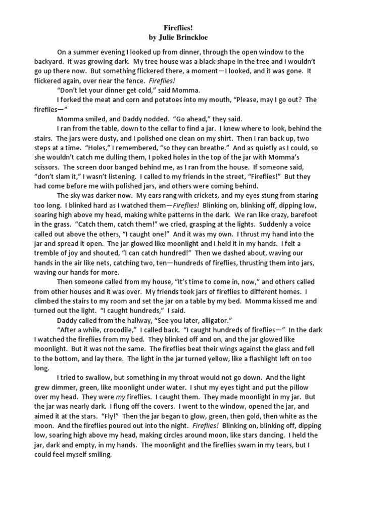 Fireflies by Julie Brincloe PDF | PDF