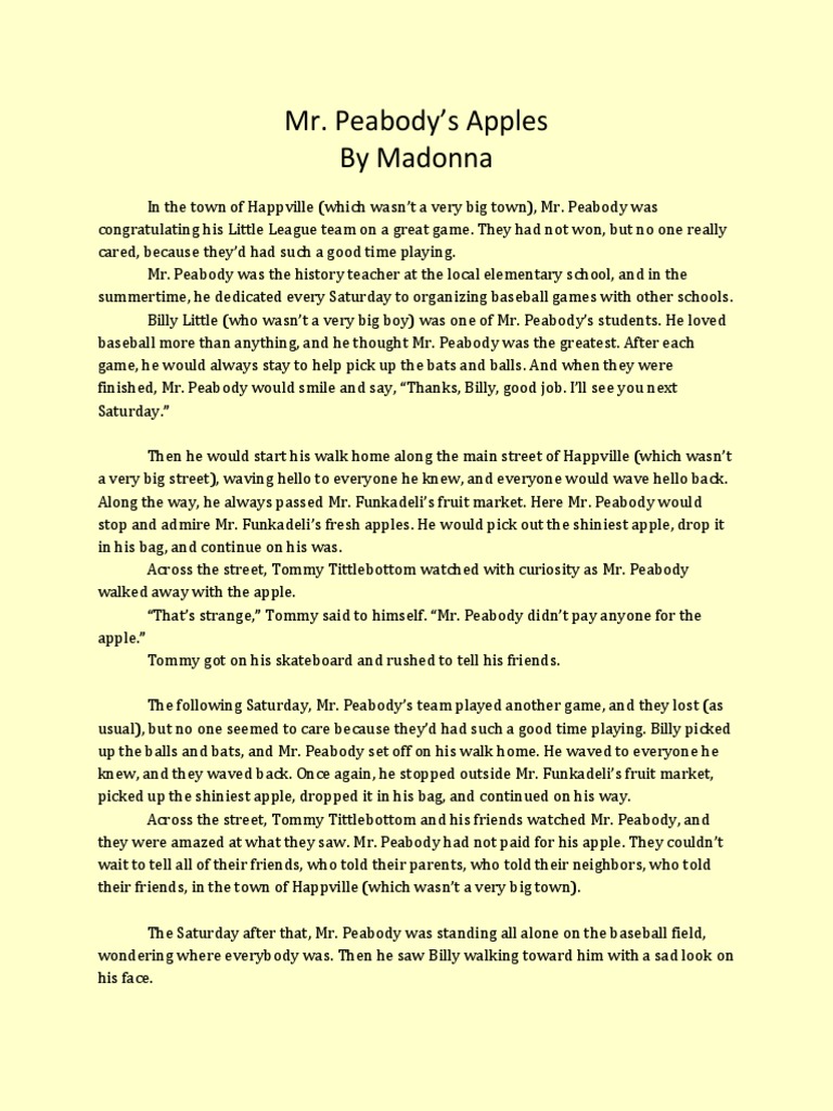 Mr. Peabodys Apples Text PDF | PDF