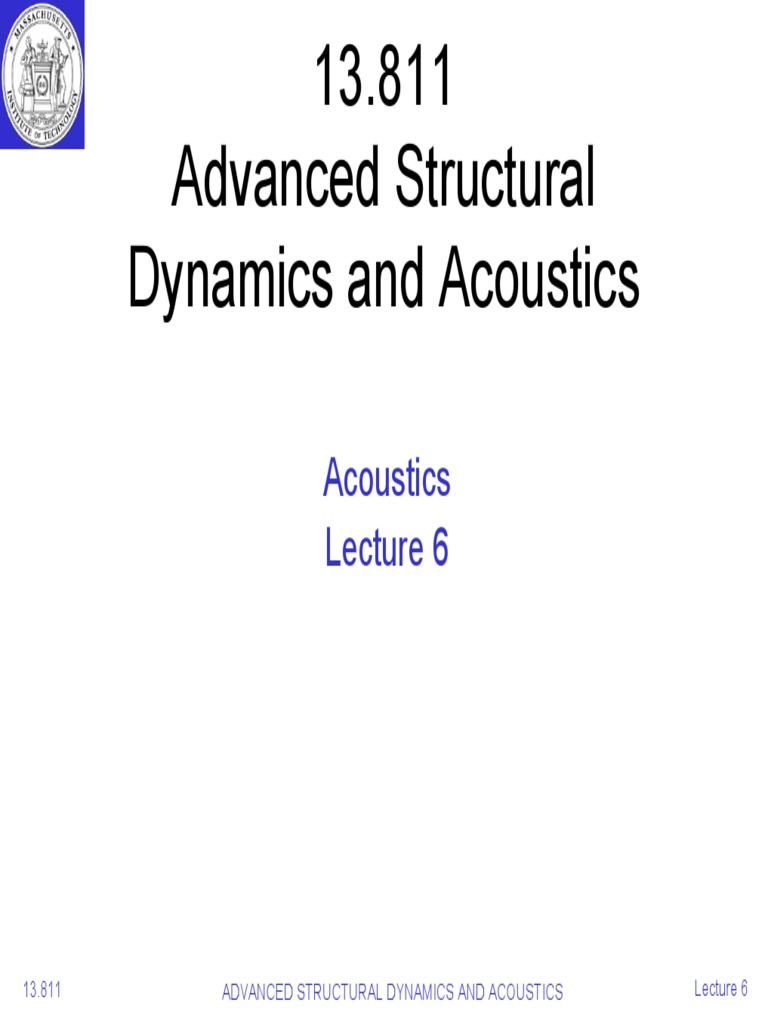 13.811 Advanced Structural Dynamics and Acoustics | PDF | Wavenumber ...