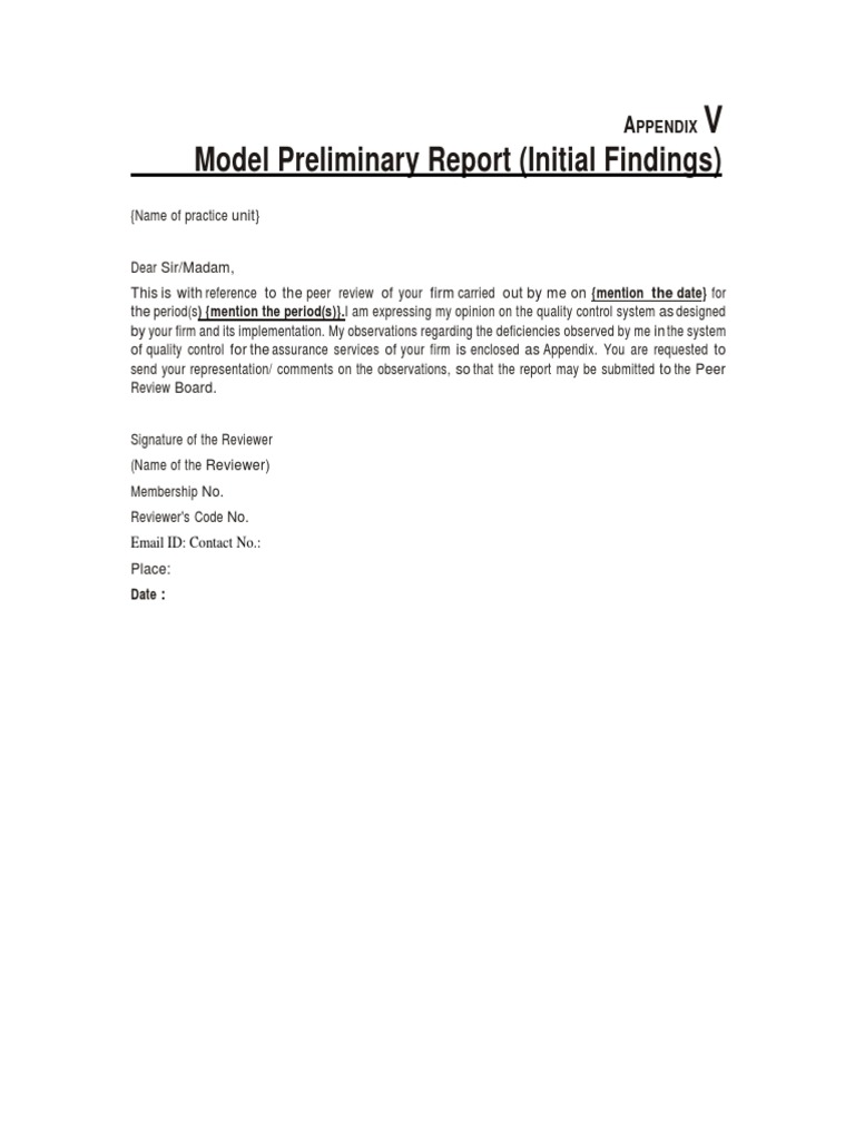03 Peer Review Report Format With Annexture 1 | PDF | Internal Control ...