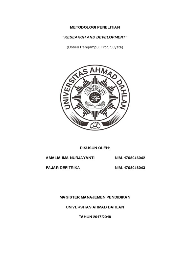 Metodologi Penelitian: "Research and Development" | PDF