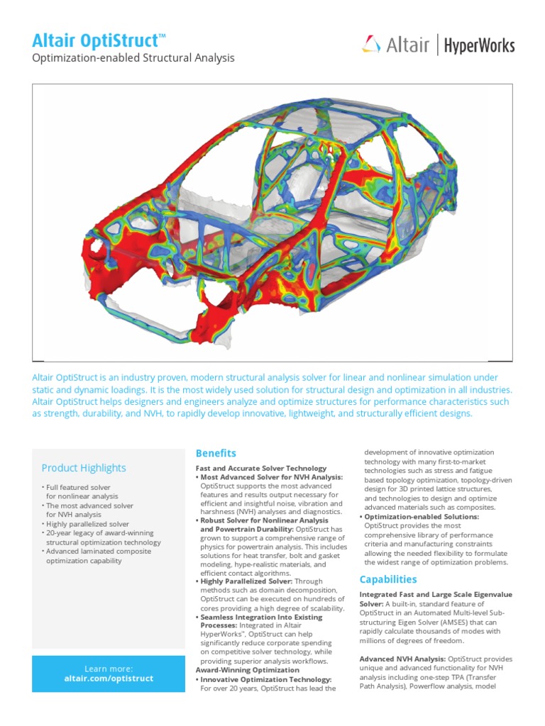 Altair Optistruct: Optimization-Enabled Structural Analysis | PDF ...