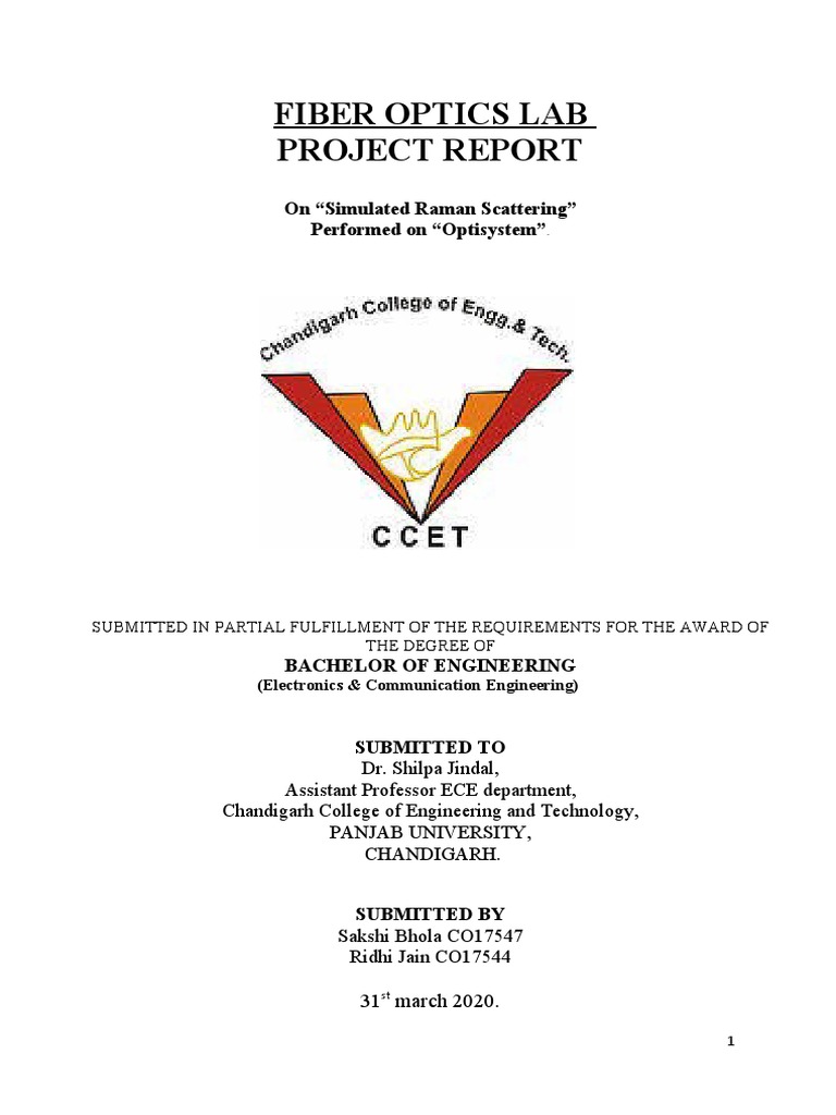 FIBER OPTICS LAB Project | PDF | Electrical Engineering | Chemistry