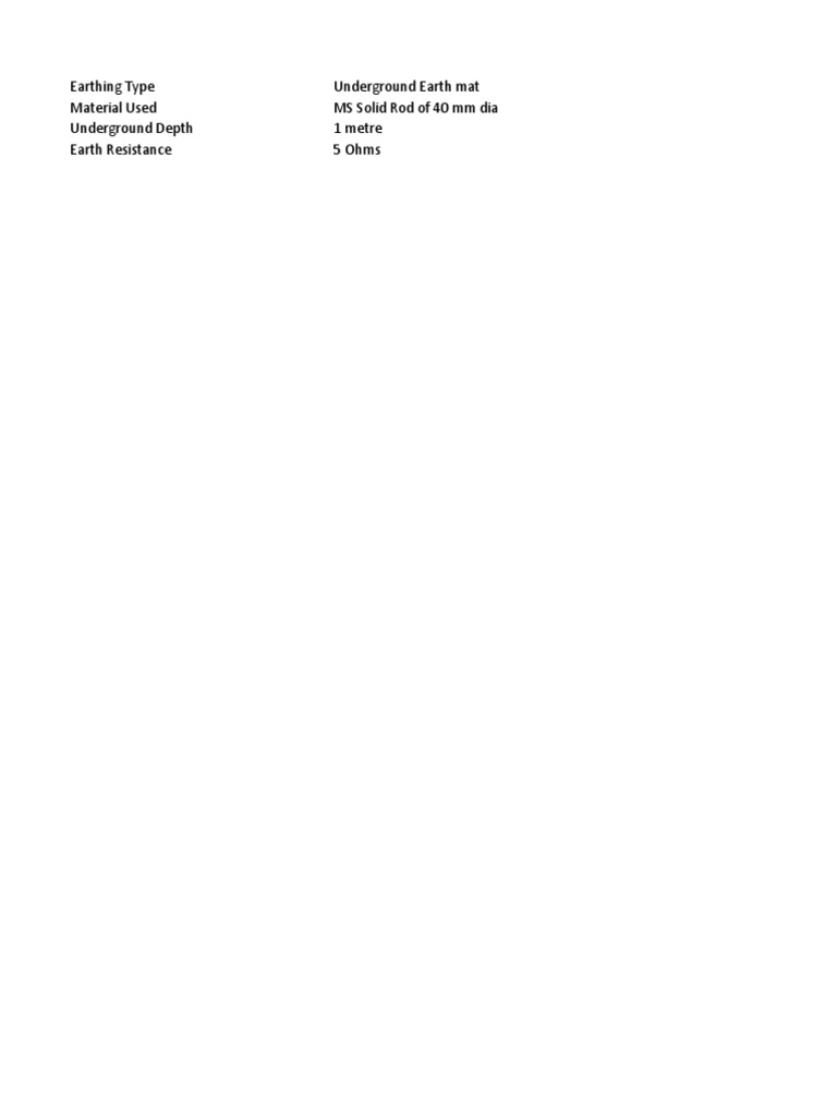 Underground Earth Mat Specifications | PDF