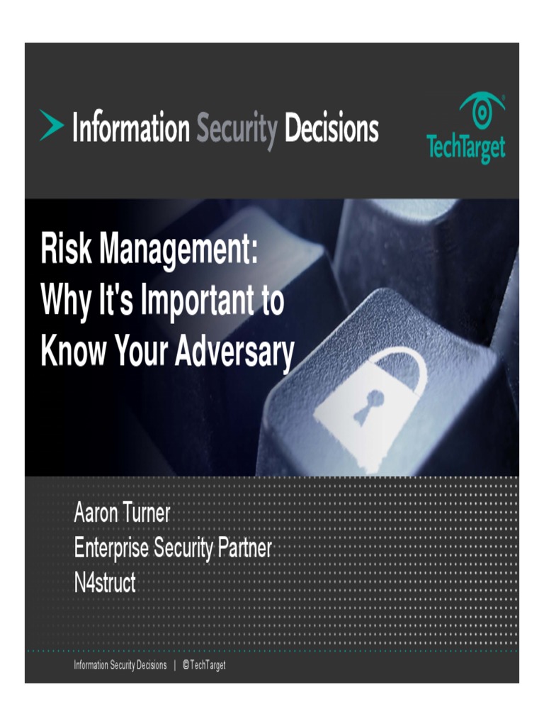 A.Turner Risk Management Why Its Important To Know Your Adversary | PDF ...