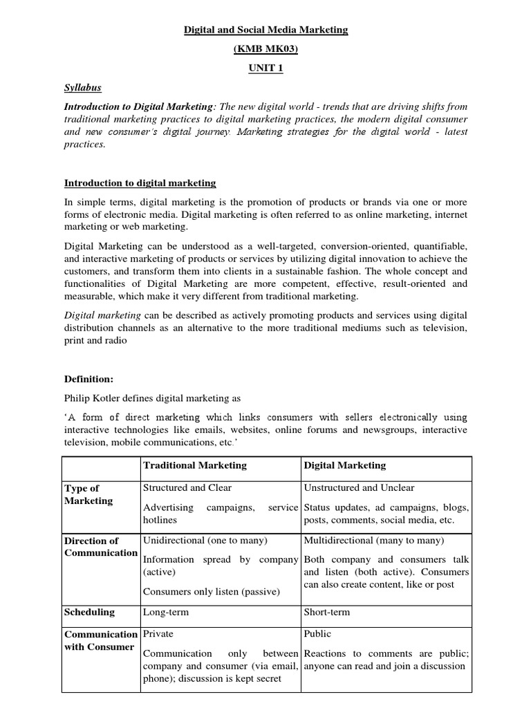 Digital Marketing Overview and Trends | PDF | Digital Marketing ...