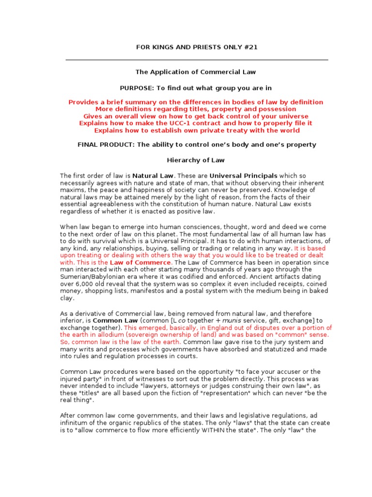 For Kings and Priests Only | PDF | Security Interest | Uniform ...