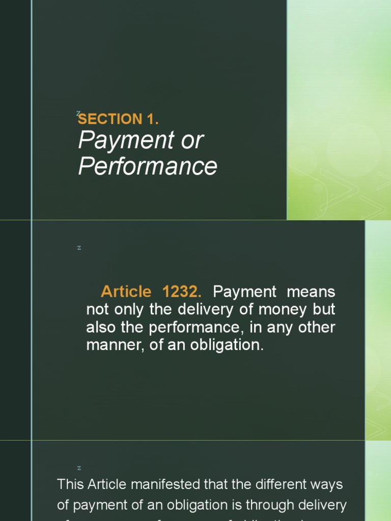 Payment and Performance Obligations | PDF | Debt | Payments