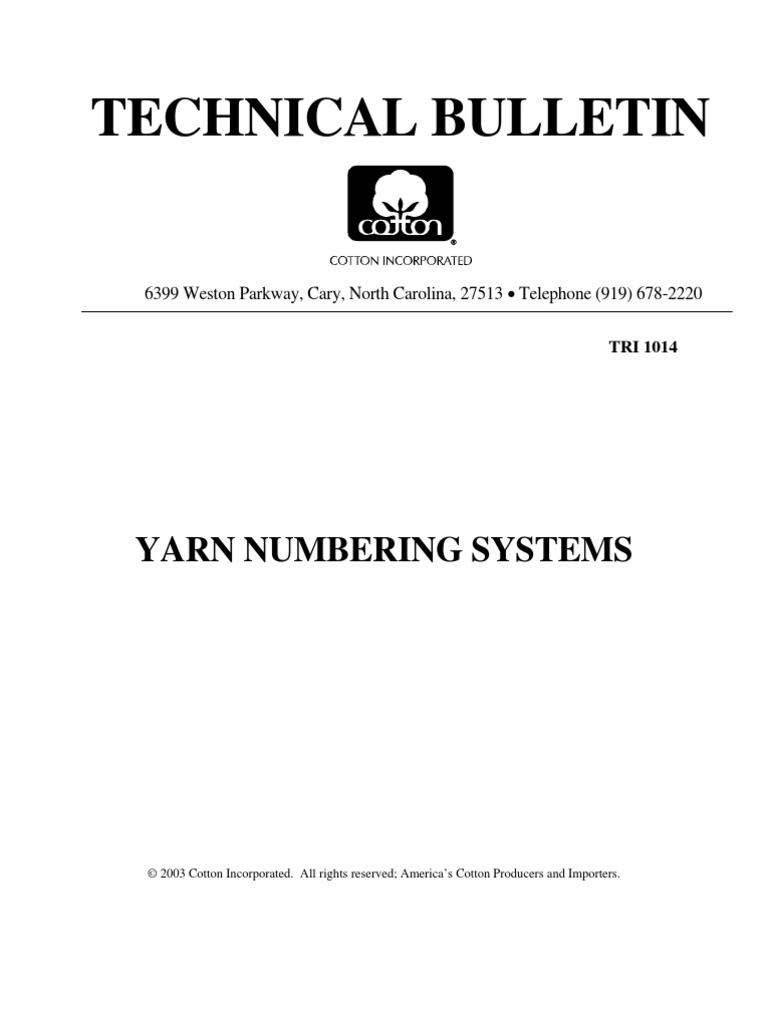 Yarn Numbering Systems | PDF | Yarn | Textiles