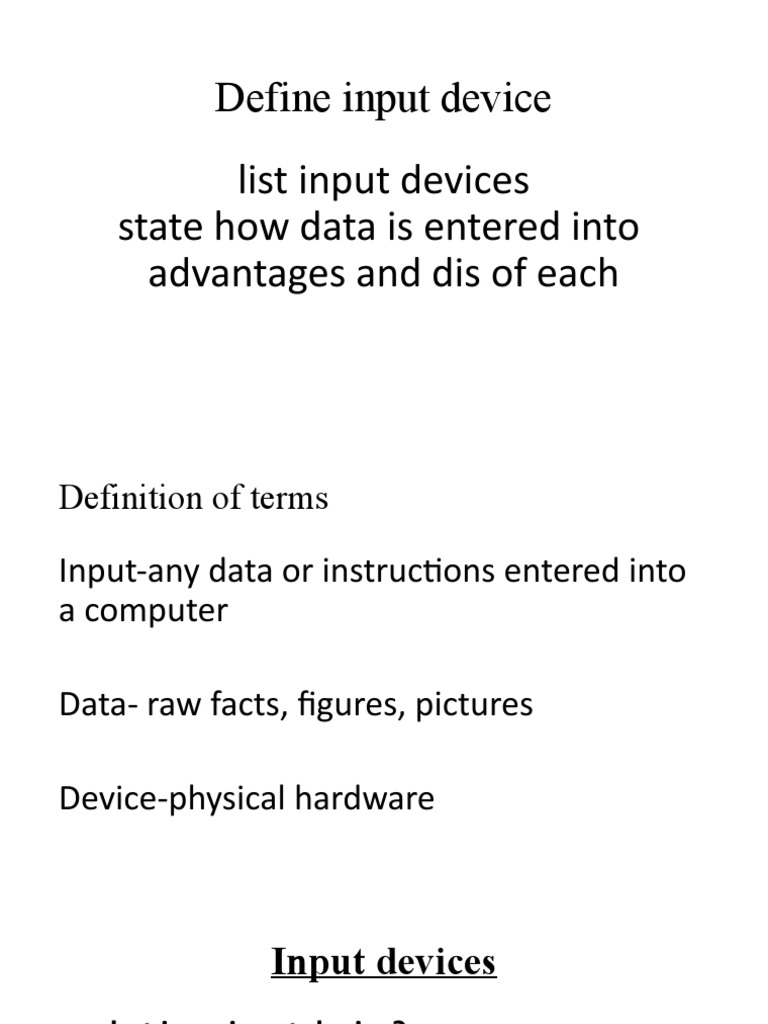 Input Devices............ Malover09 | PDF