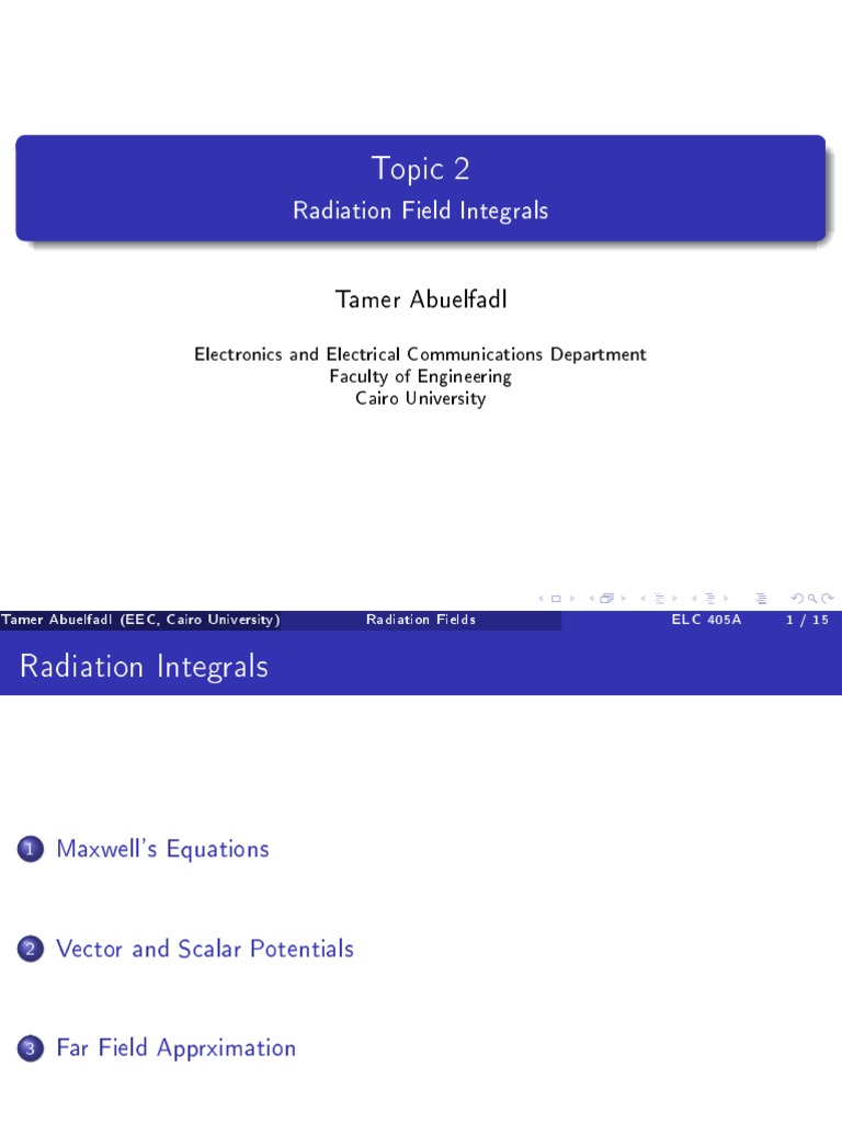 Topic Radiation Integrals 4 PDF | PDF | Maxwell's Equations | Classical ...