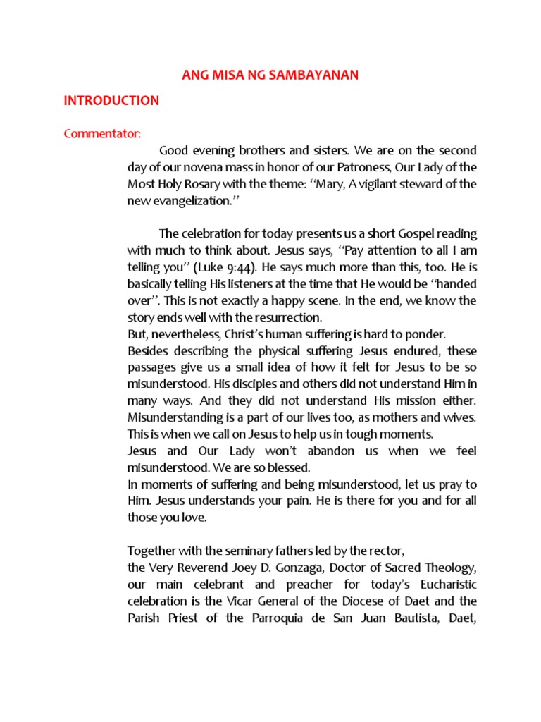 Ang Misa NG Sambayanan | PDF | Religion & Spirituality