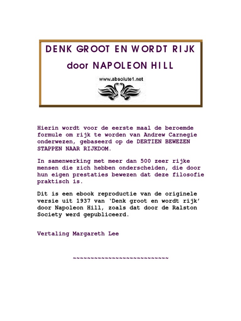 Denk en Groei Rijk Napoleon | PDF