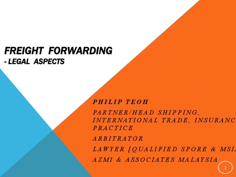 Freight Forwarding: - Legal Aspects | PDF