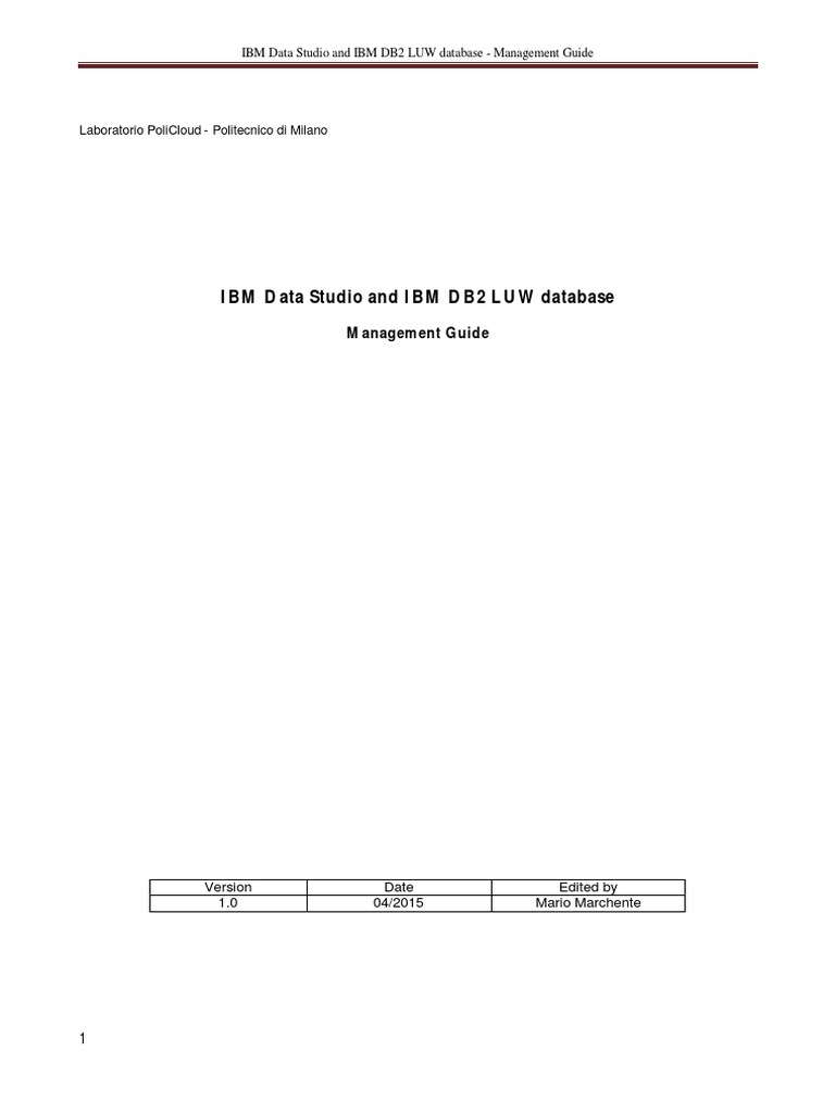 IBM Data Studio and IBM DB2 LUW Database: Management Guide | PDF ...
