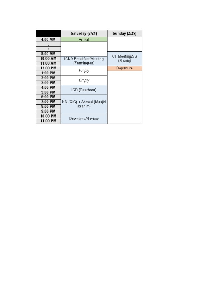 NS Schedule | PDF