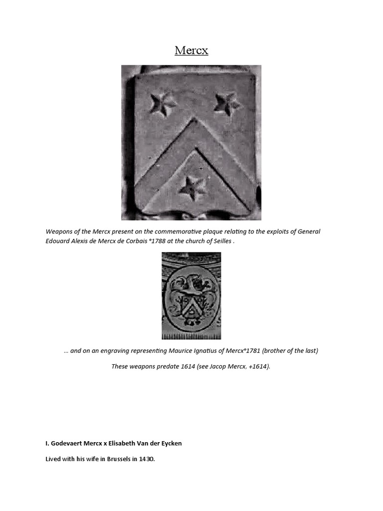 Mercx: I. Godevaert Mercx X Elisabeth Van Der Eycken | PDF | Military ...