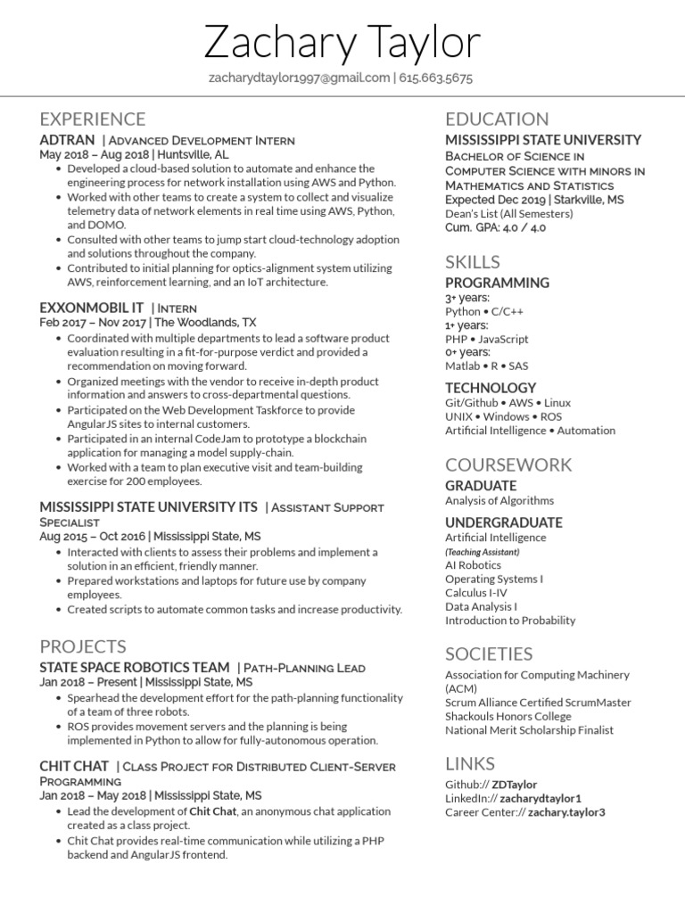 Deedy Resume-Reversed | PDF | Computing | Software