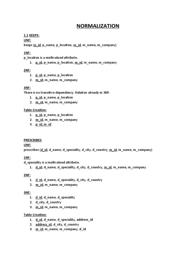 UNF Normalization Process Overview | PDF