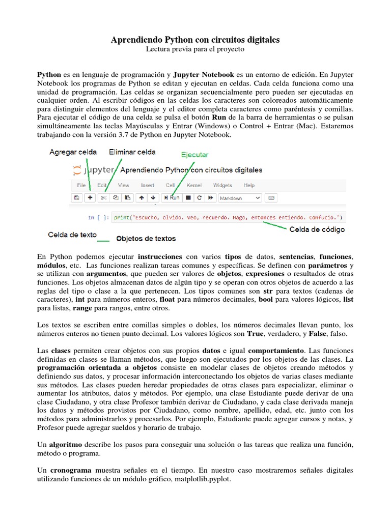 Python y Circuitos Digitales Básicos | PDF | Objeto (informática ...
