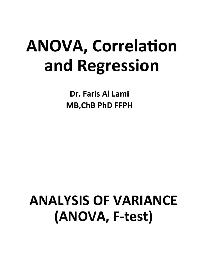ANOVA and Correlation Analysis Explained | PDF | Correlation And Dependence | Regression Analysis