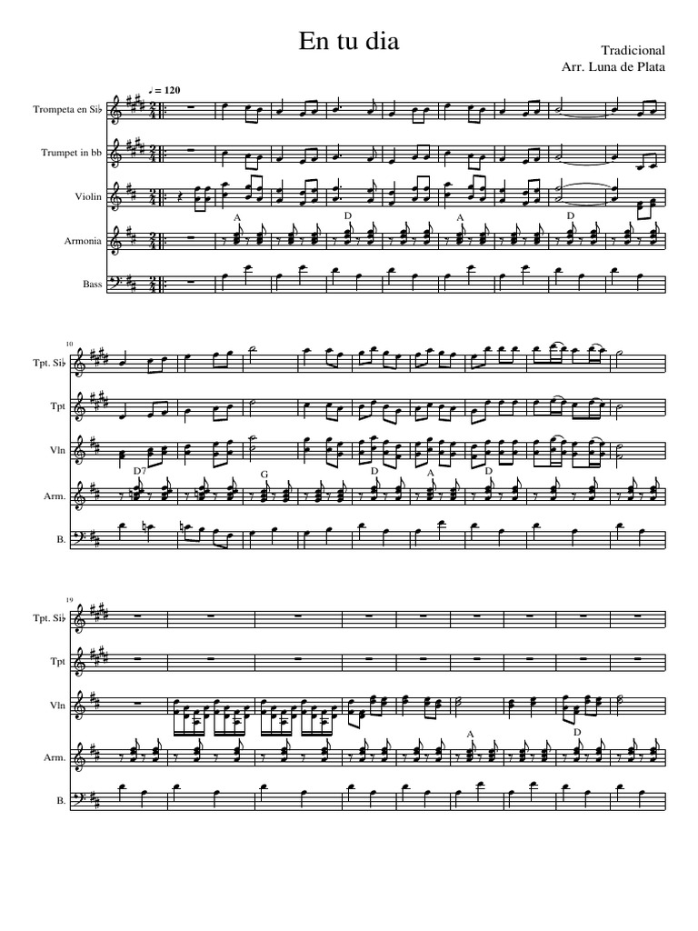 En-tu-dia-Partitura y Partes-Partitura y Partes PDF | PDF