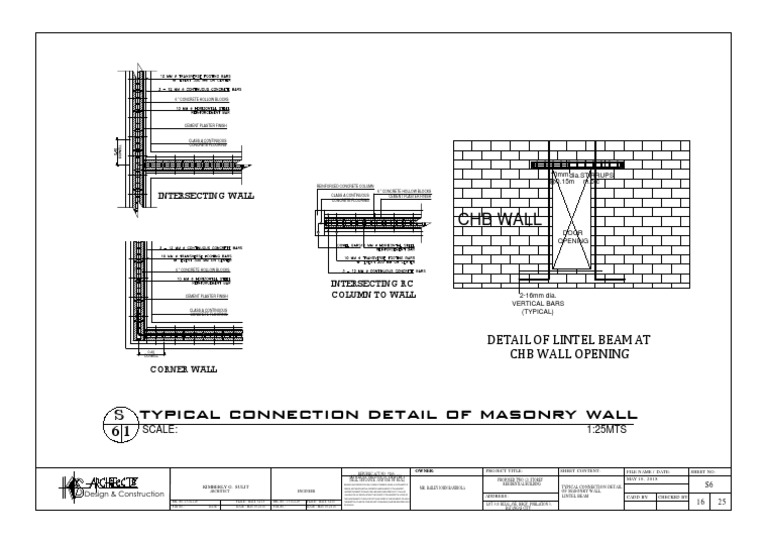 Typical Connection Detail of Masonry Wall | Download Free PDF | Masonry ...