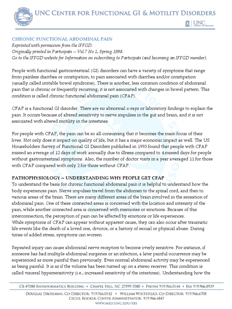 Understanding Chronic Functional Abdominal Pain | PDF | Antidepressant ...