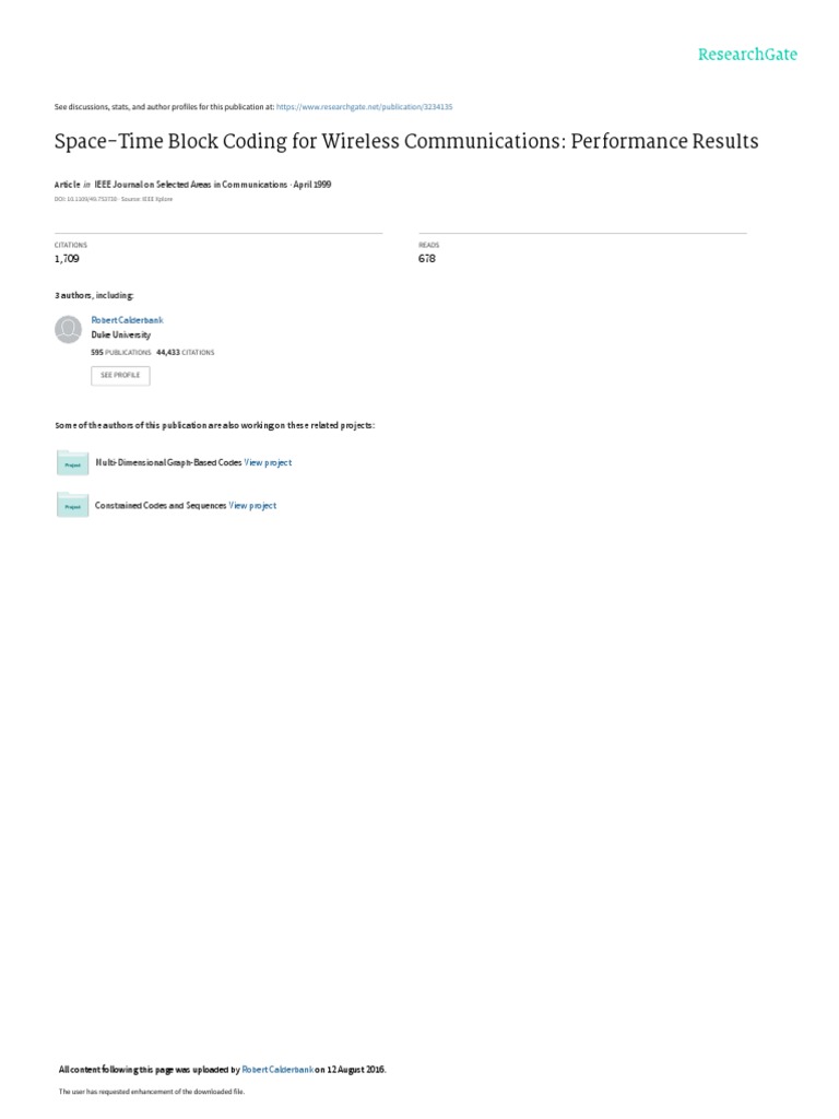 Space Time Block Coding For Wireless Communication Pdf Code 0826