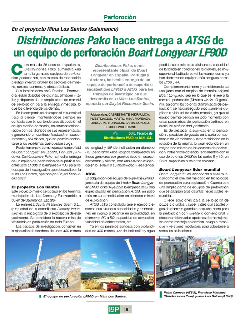 2013 07 Distribuciones Pako Boart Longyear LF90D | PDF | Naturaleza