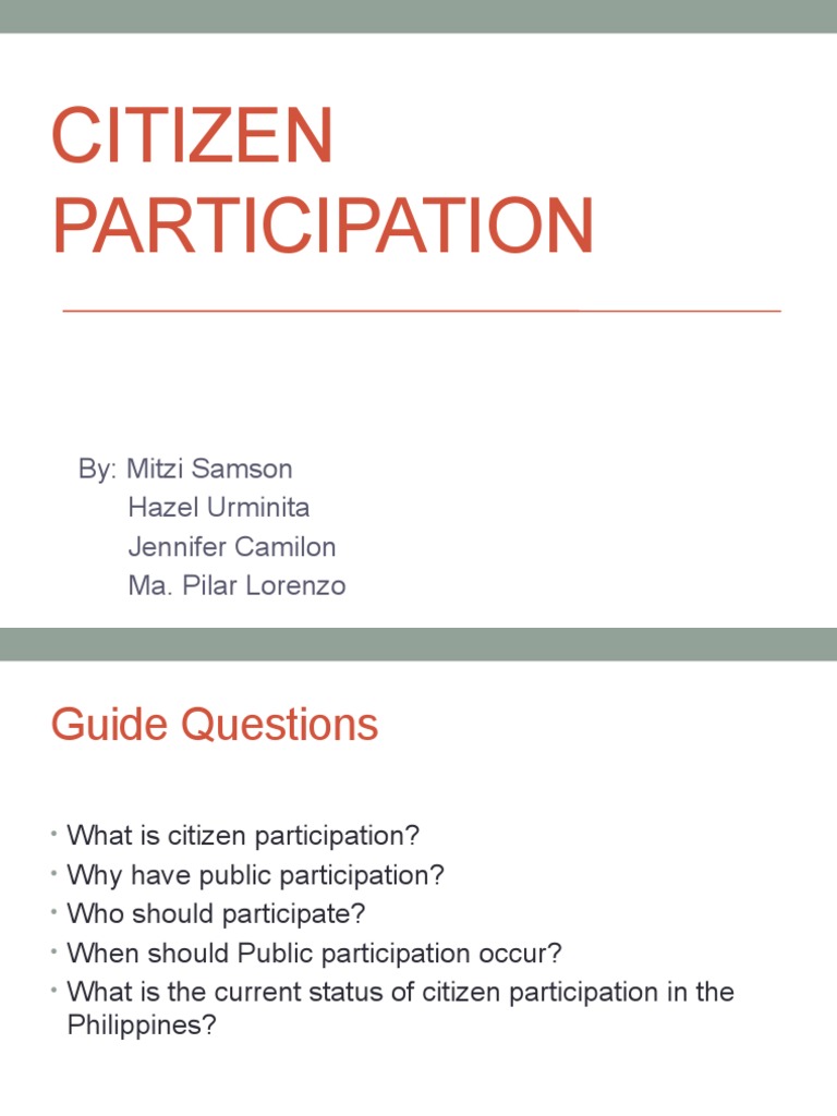 Enhancing Citizen Participation in the Philippines | PDF | Public ...