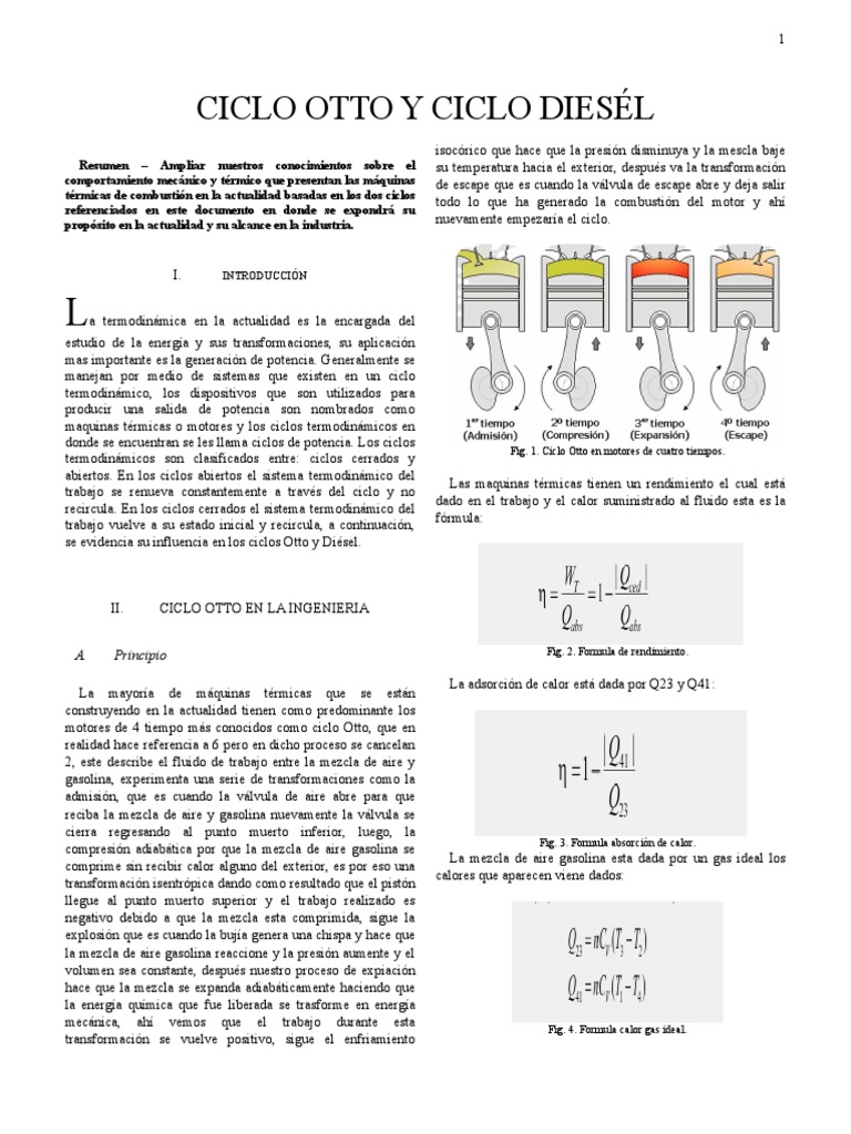 Ciclo Diésel y Ciclo Otto | PDF | Motor de combustión interna | Motor diesel