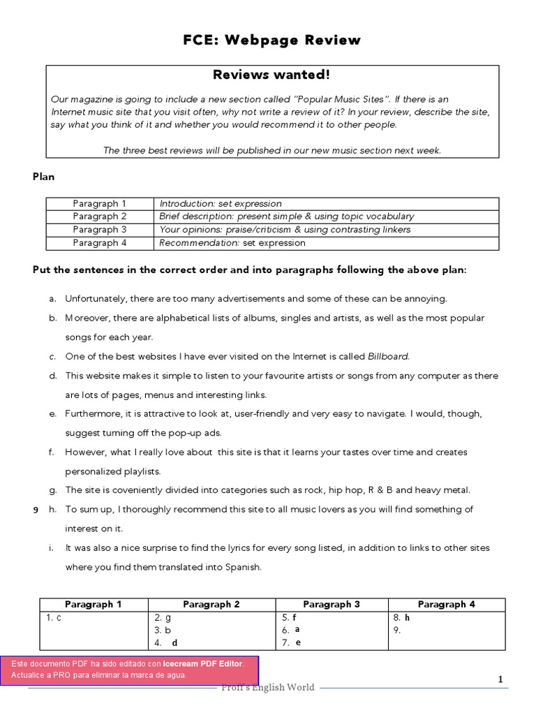Fce Review Webpage - SV PDF | PDF