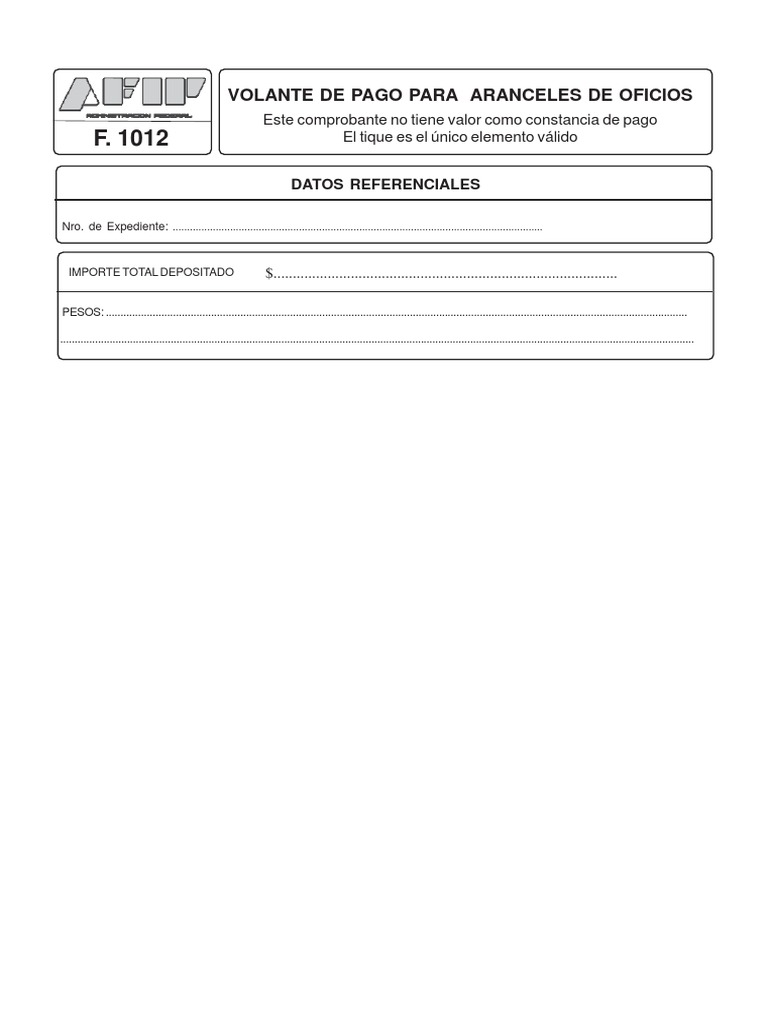 Volante Pago Oficio AFIP | PDF