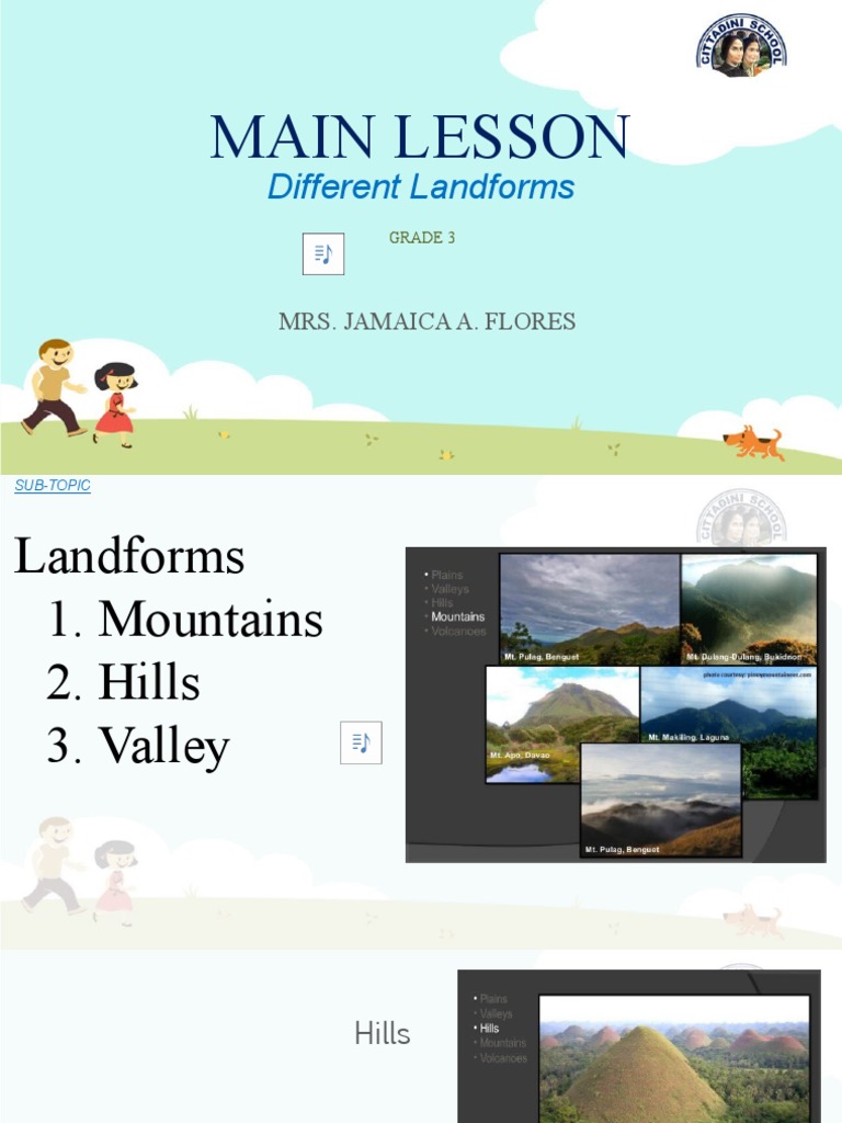 Main Lesson: Different Landforms | PDF | Science & Mathematics