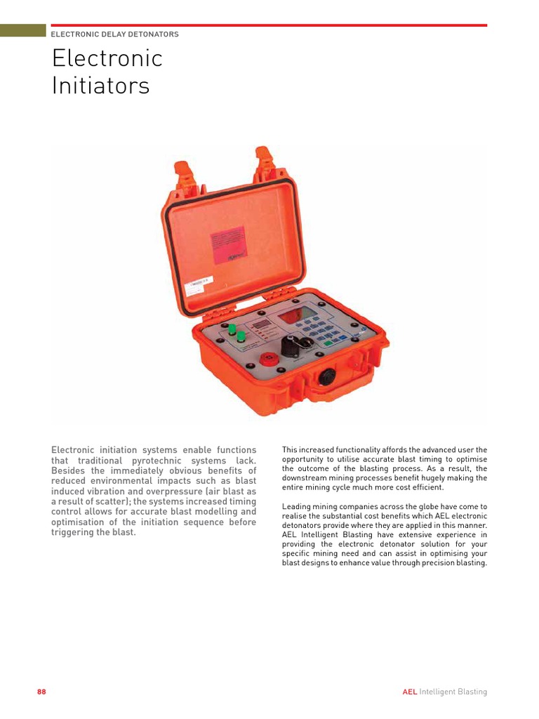 Ael Intelligent Blasting Differentitated Products Electronic Delay Detonators PDF | PDF | Fuze ...