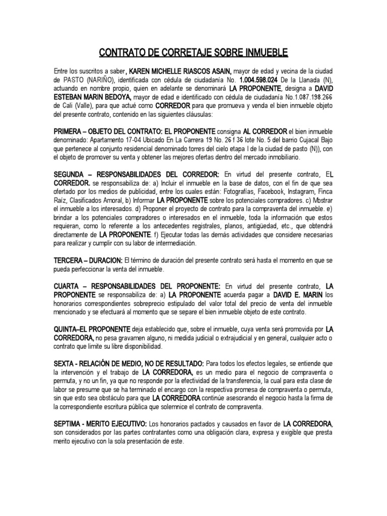 Contrato de Corredor | PDF | Gobierno | Business