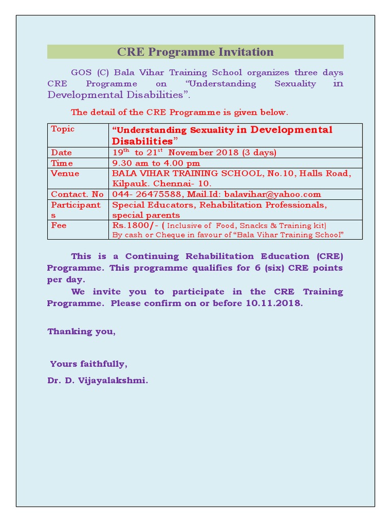 CRE Programme Invitation | PDF