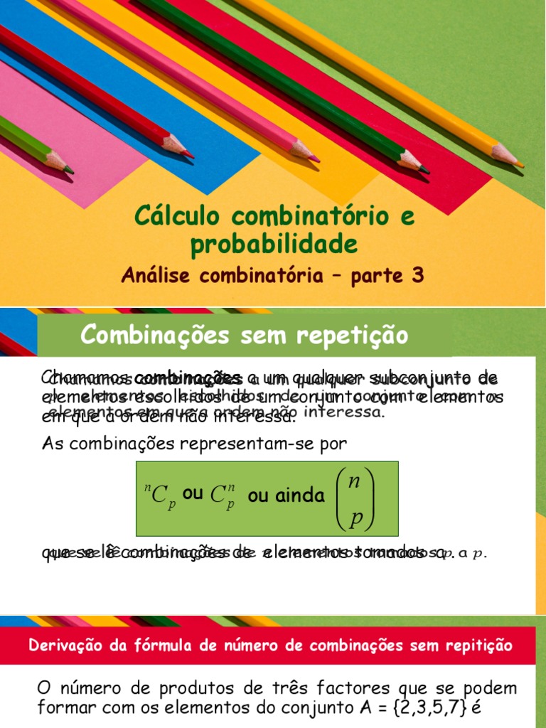 Calculo Combinatorio e Probabilidades - Parte 3 | PDF | Combinatória ...