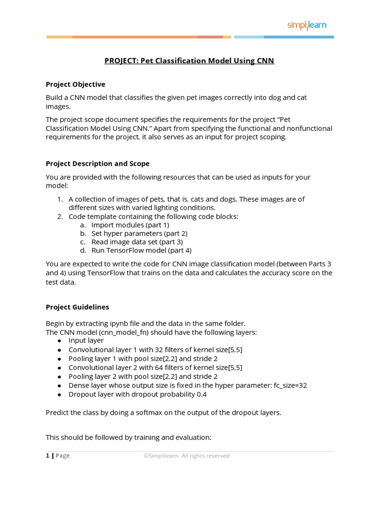 Deep Learning - Project Scope Document | PDF