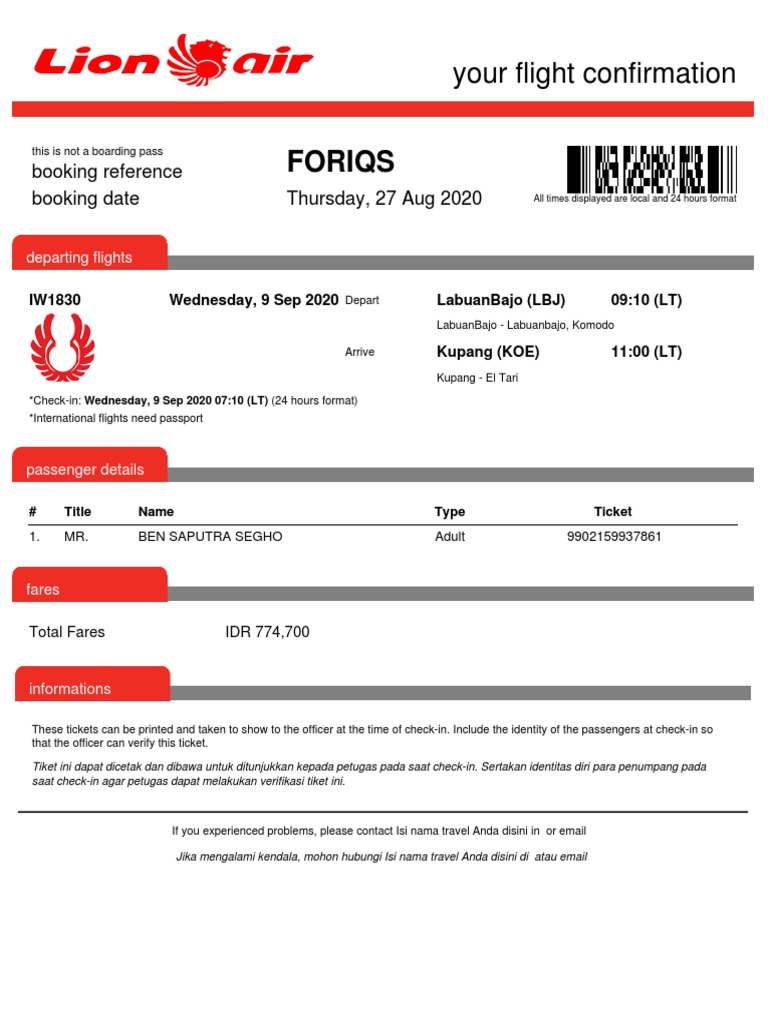 Foriqs: Your Flight Confirmation | PDF