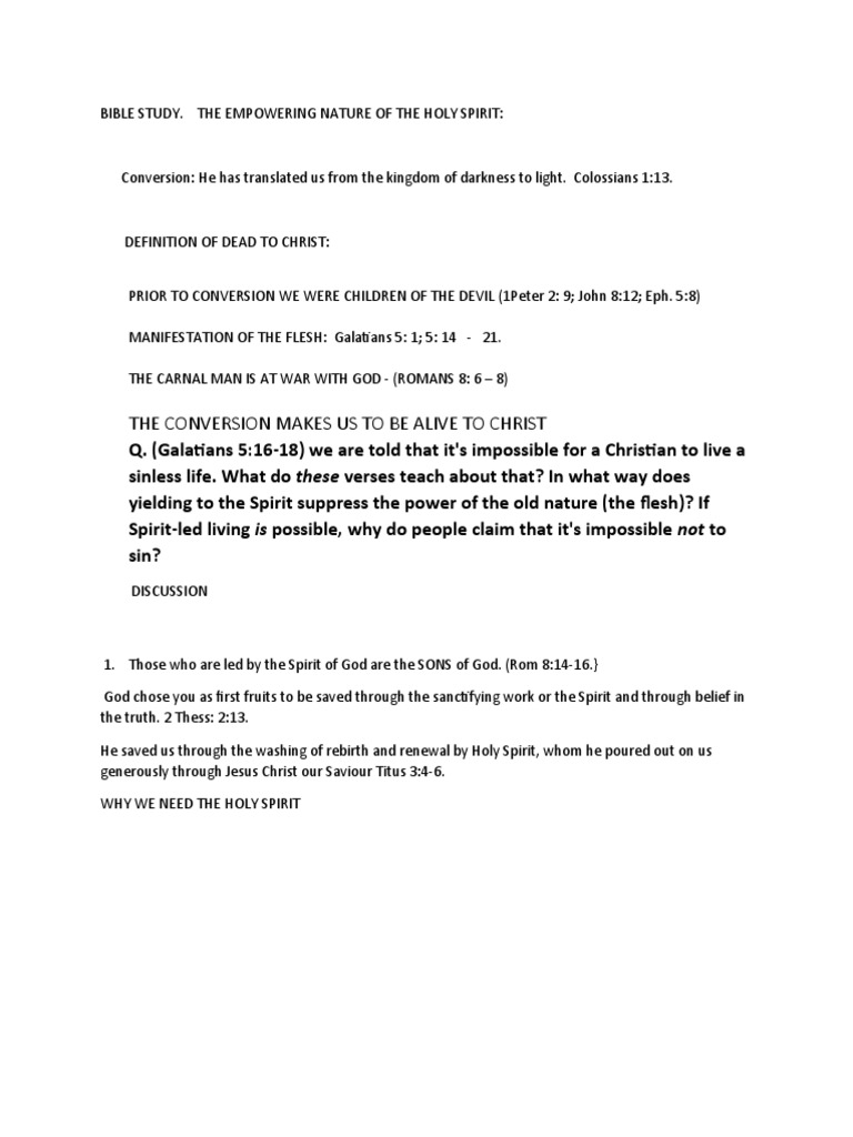 The Conversion Makes Us To Be Alive To Christ | PDF