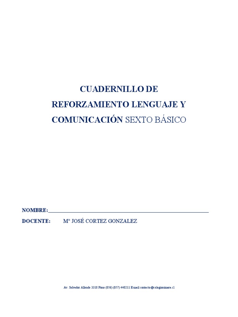 Cuadernillo de Reforzamiento Lenguaje y | PDF | Cognición | Comunicación
