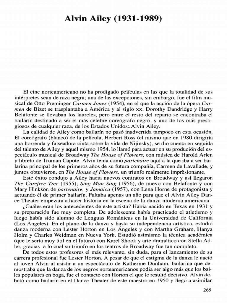 Alvin Ailey PDF | PDF | Bailes | Las artes escénicas