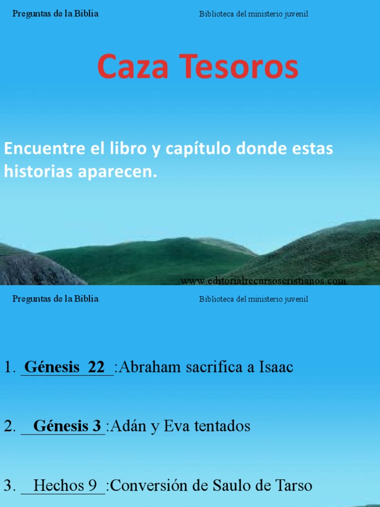 Caza Tesoros: Preguntas Bíblicas | PDF | Religión y espiritualidad