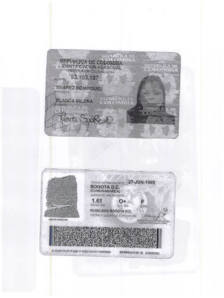 Cédula Milena Suárez PDF | PDF