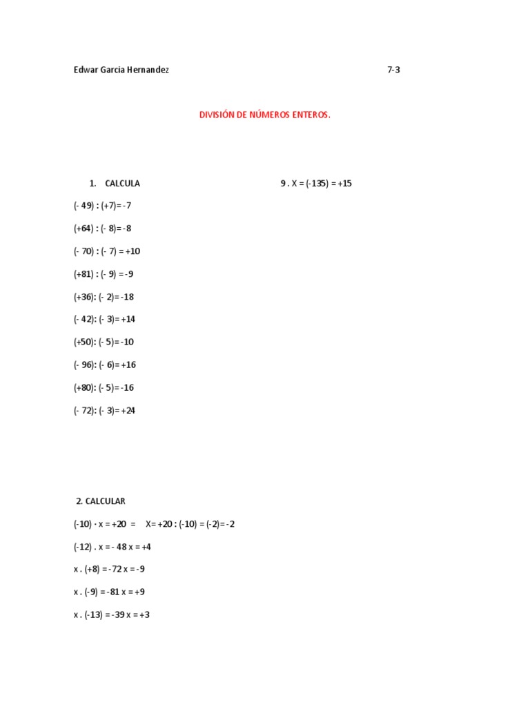 División de Números Enteros2 | PDF