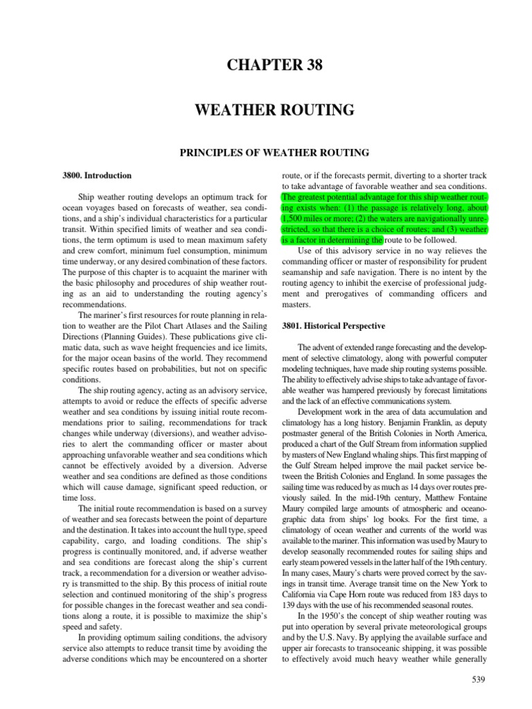 Principles of Weather Routing: An Overview of the Philosophy and ...