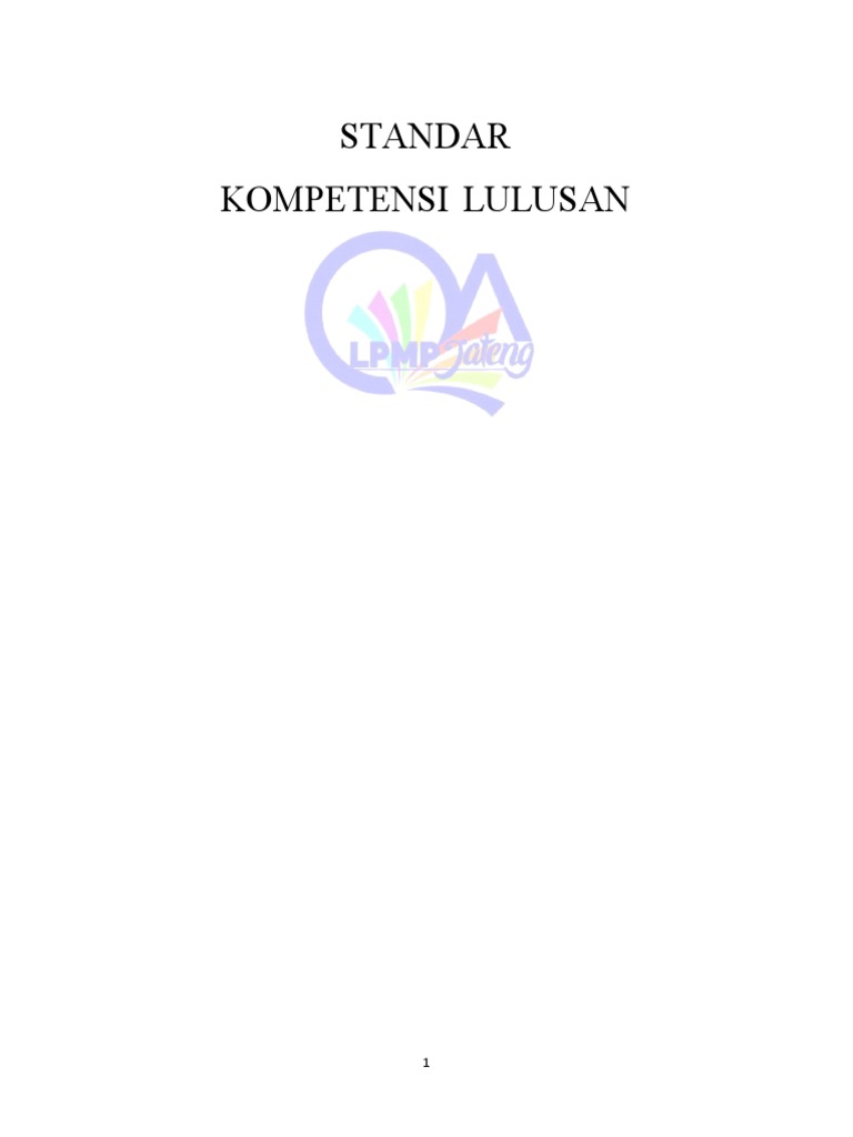 Standar Kompetensi Lulusan SMP | PDF