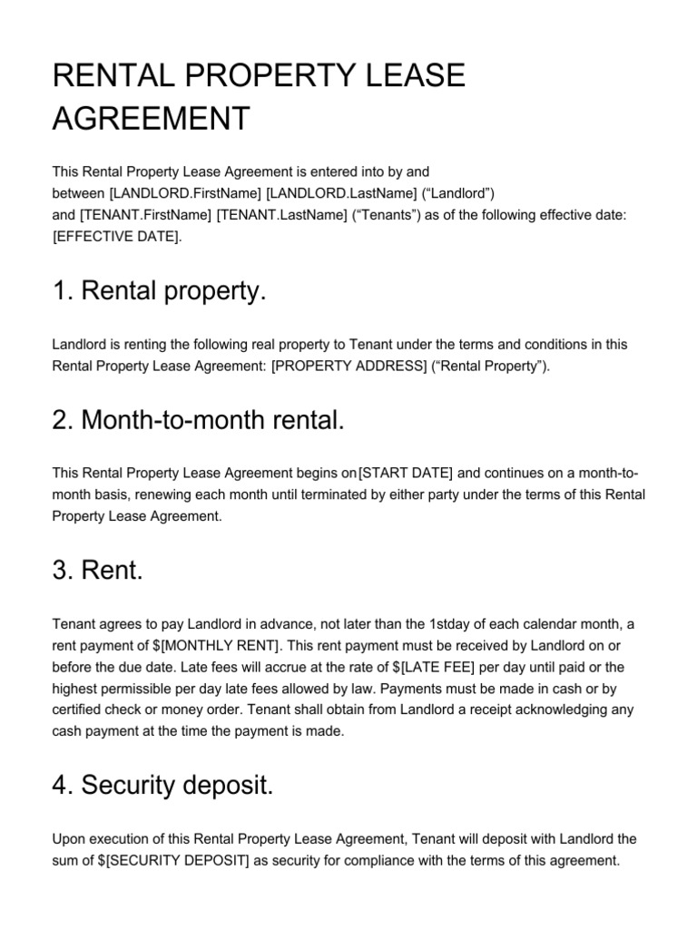 Rental Property Lease Agreement PDF | PDF | Leasehold Estate | Landlord